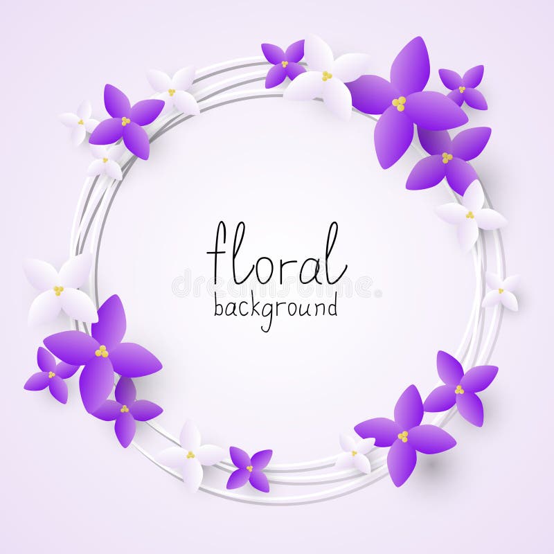 Lilac flowers frame stock vector. Illustration of design - 36746553