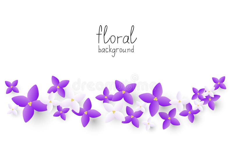 Lilac flowers border stock vector. Illustration of greeting - 36746505