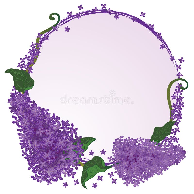 Lilac frame stock vector. Illustration of season, design - 24539747
