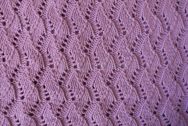 Lilac Handmade Knit Fabric with Relief Pattern from Above Stock Photo ...