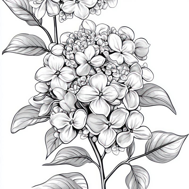 A Lilac, Line Pattern, Black and White Artwork Style. Coloring Book ...