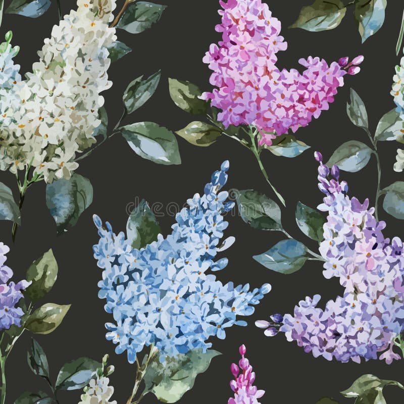 Lilac pattern stock vector. Illustration of paper, spring - 50346522