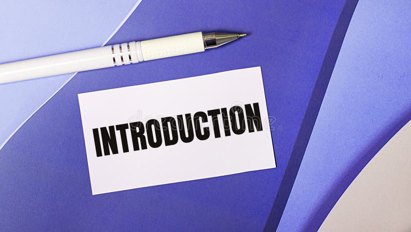 Text Introduction a White Sticker with Office Stationery Background ...