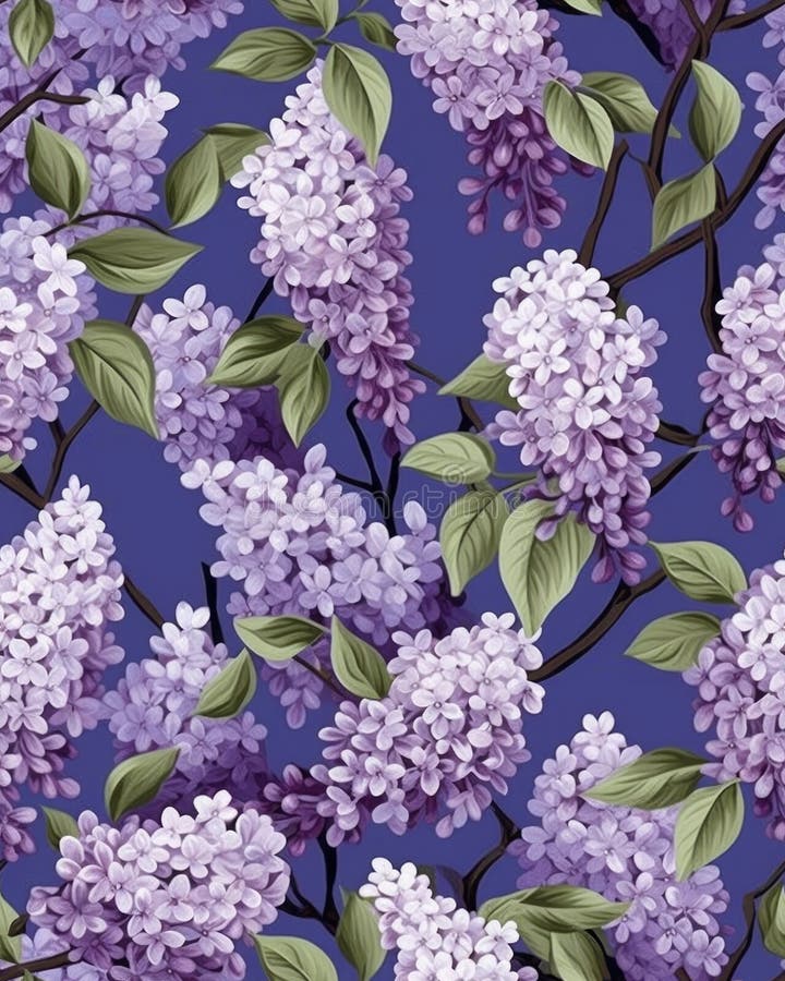 Lilac Seamless Pattern. AI Generated Stock Illustration - Illustration ...