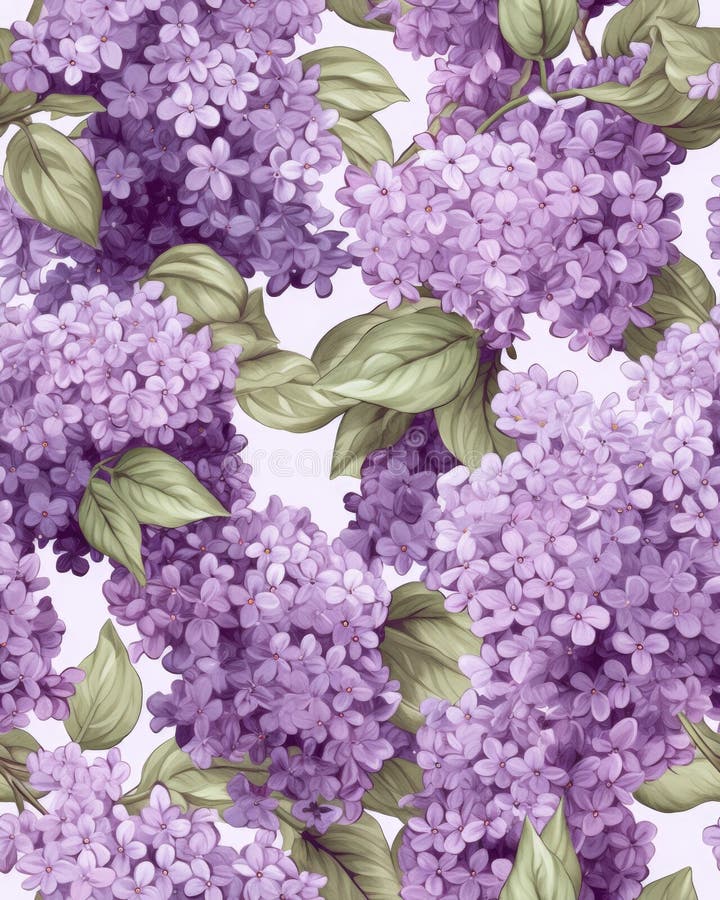 Lilac Seamless Pattern. AI Generated Stock Illustration - Illustration ...