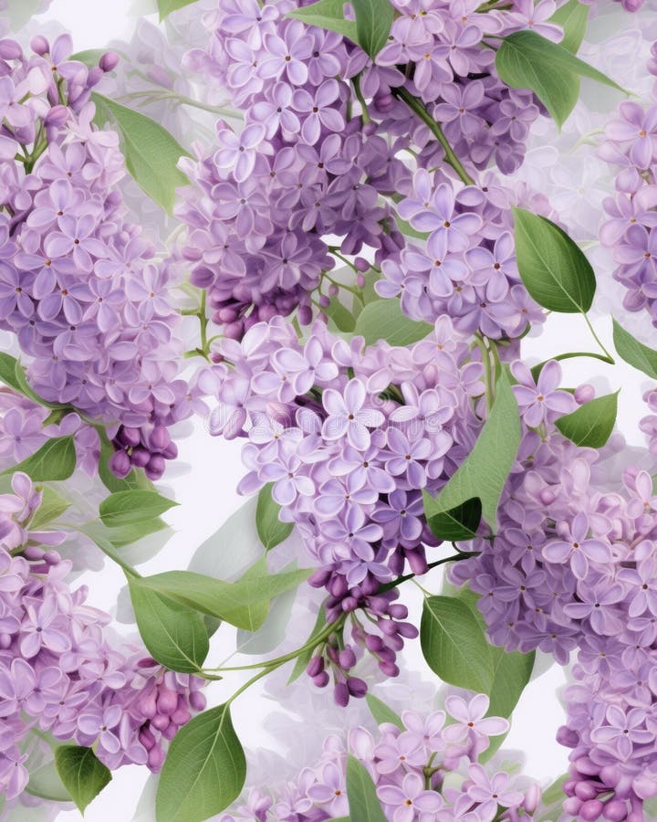 Lilac Seamless Pattern. AI Generative Stock Illustration - Illustration ...