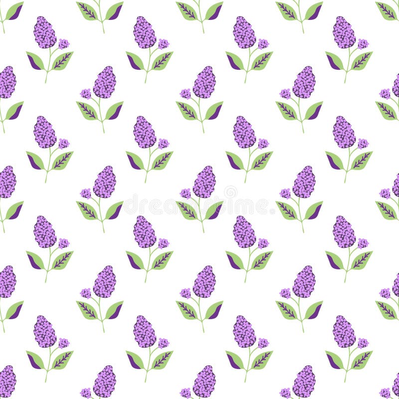 Lilac seamless pattern stock vector. Illustration of drawing - 182577697