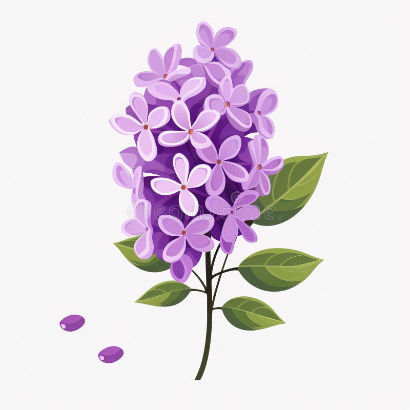 Lilac Silhouette Vector Flat Simple Identification Symbol Stock ...