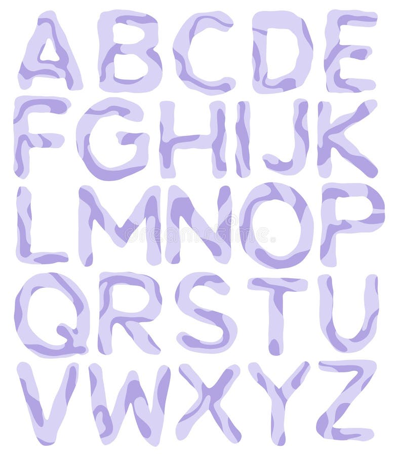 Lilac Stains Letters.Vector Alphabet. Stock Vector - Illustration of ...