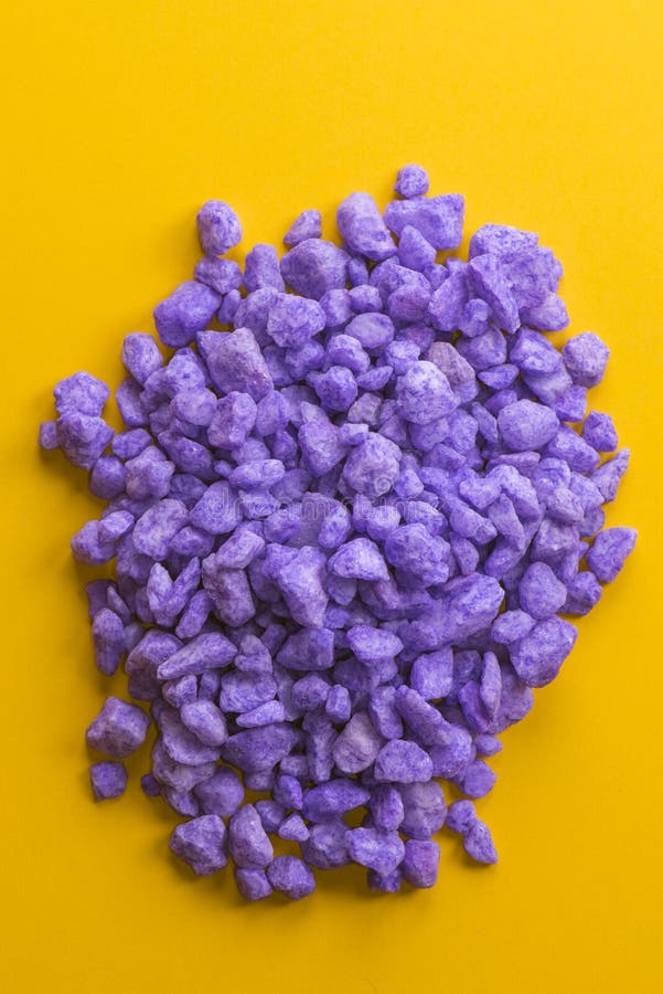 Lilac Stones on Yellow Background Stock Image - Image of gemology ...