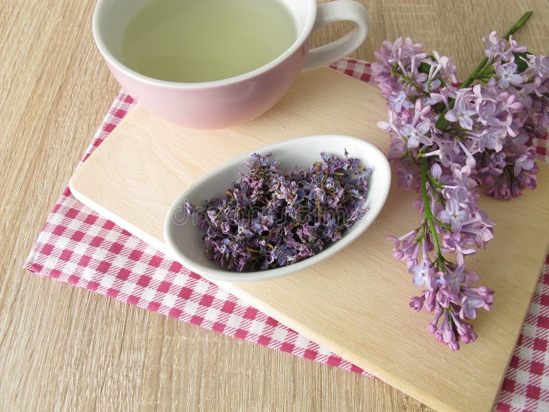 Lilac Tea with Dried Lilac Flowers Stock Photo - Image of medicine ...