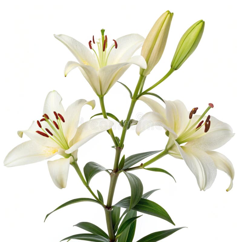 Lilies Isolated on Transparent Background Stock Illustration ...