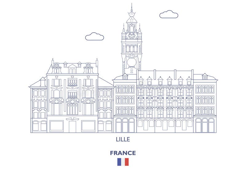 Lille, France Skyline Silhouette. Stock Vector - Illustration of design ...