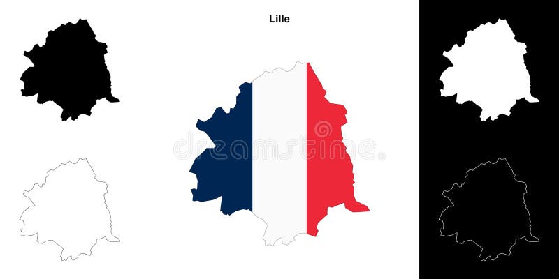 Lille outline map stock vector. Illustration of lille - 361900361