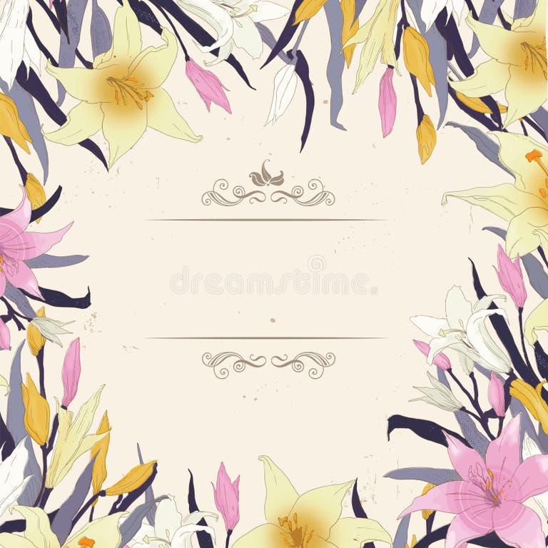 Lilly card vector stock vector. Illustration of lilly - 42114694