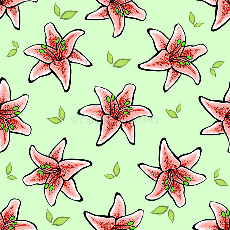 Seamless Floral Pattern with Abstract Flowers Stock Vector ...