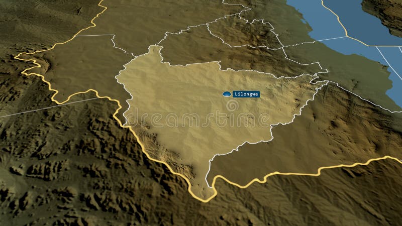 Lilongwe, Malawi - Highlighted with Capital. Physical Stock ...