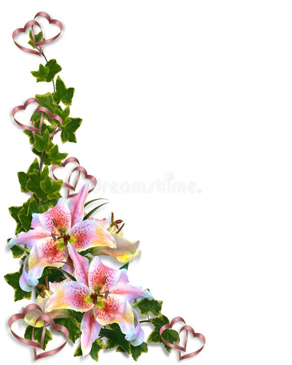 Lily Floral corner design stock illustration. Illustration of corner ...