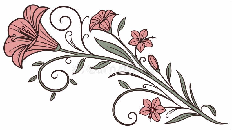 Lily Flower Corner, Classic Floral Design for Elegant Frames and ...