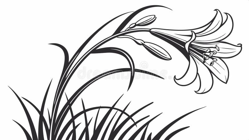 Lily Flower Corner Design, Elegant Botanical Element Vector Design ...