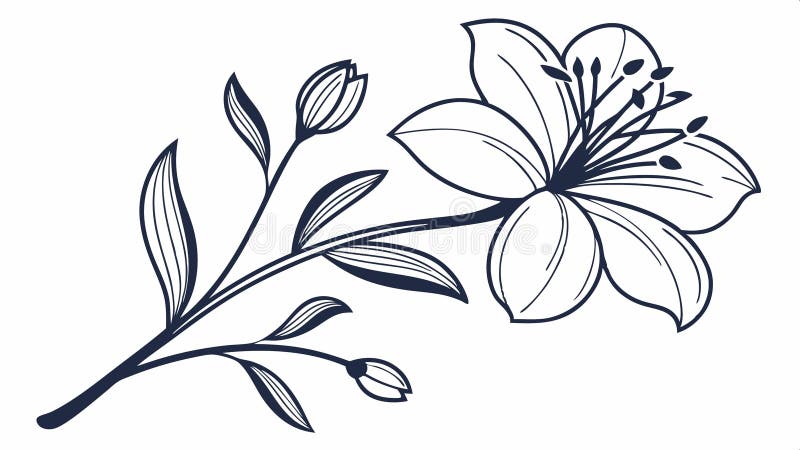 Lily Flower Corner Pattern, Decorative Botanical Design Vector Design ...