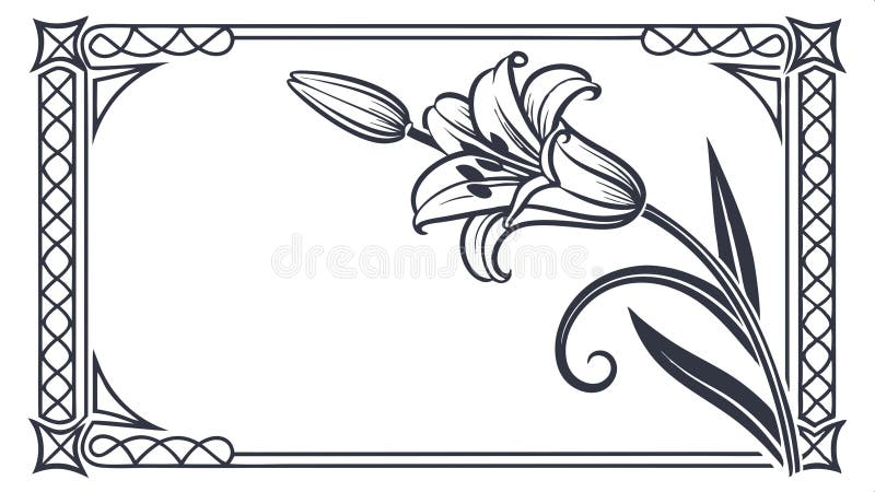 Lily Flower Frame Design, Floral and Elegant, Decorative Border Vector ...