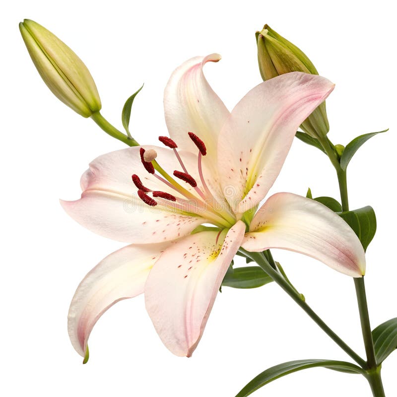 Lily Flower Front View stock illustration. Illustration of delicate ...