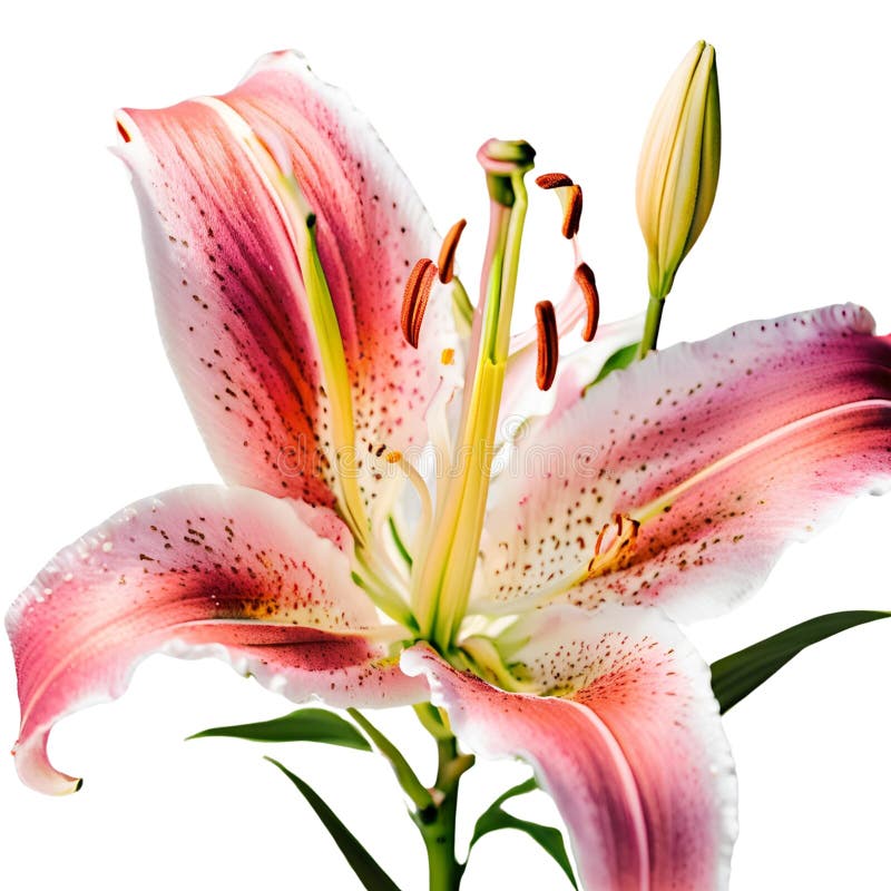 Lily Flower Isolated on White Background Clipping Path - 4 Stock ...