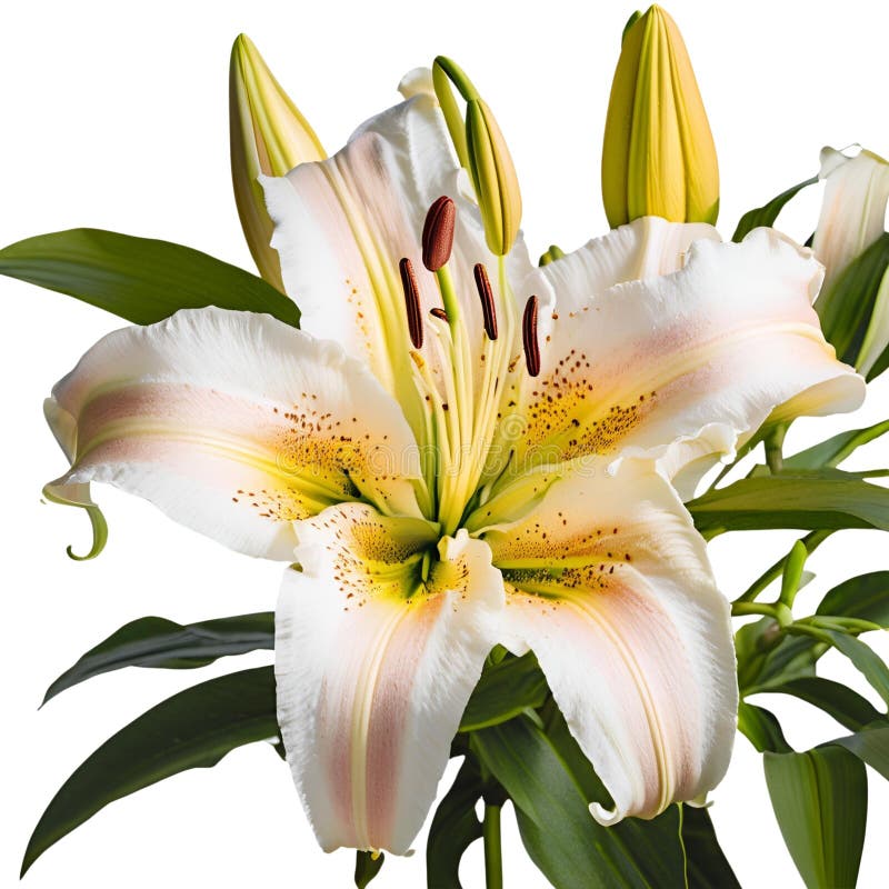 Lily Flower Isolated on White Background Clipping Path - 4 Stock ...
