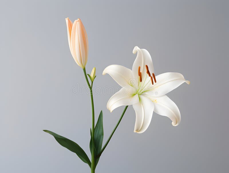 Lily Flower in Studio Background, Single Lily Flower, Beautiful Flower ...