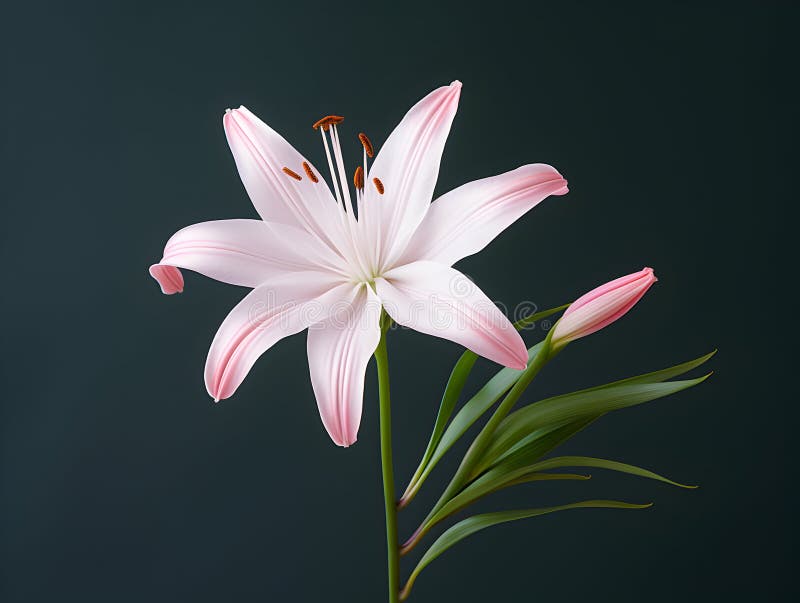 Lily Flower in Studio Background, Single Lily Flower, Beautiful Flower ...