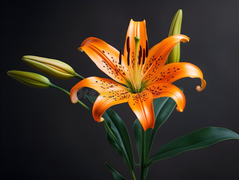Lily Flower in Studio Background, Single Lily Flower, Beautiful Flower ...