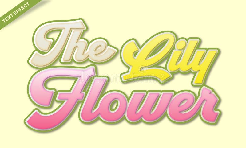 Lily Flower Text Effect Design Vector Template Stock Vector ...