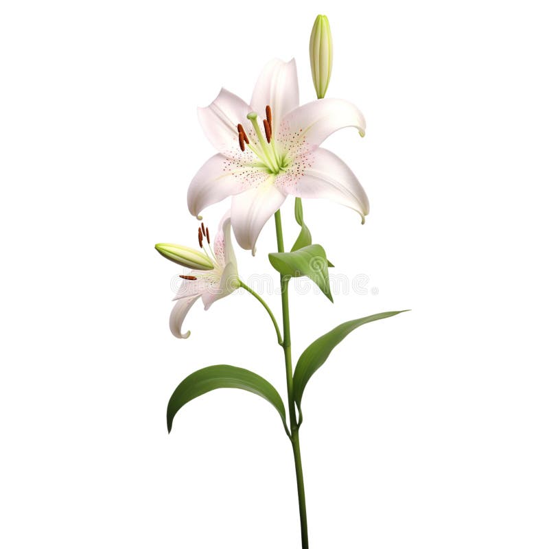 Lily Flower on Transparent Background Stock Illustration - Illustration ...