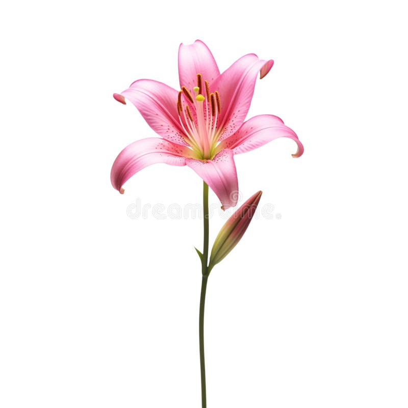 Lily Flower on Transparent Background Stock Illustration - Illustration ...