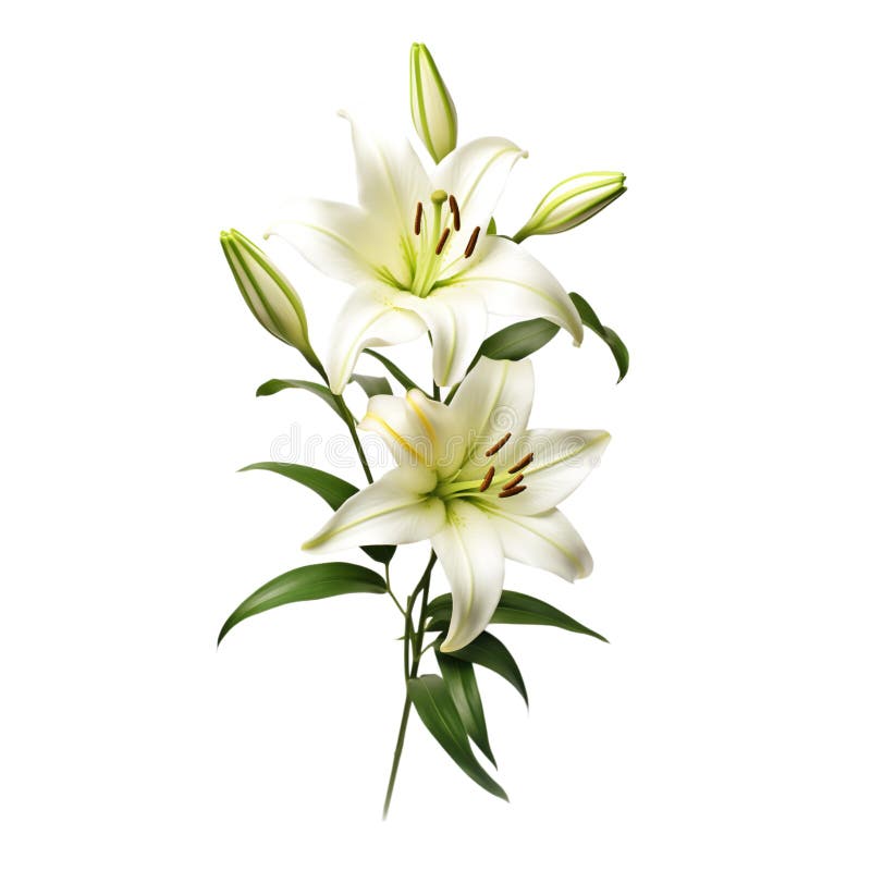 Lily Flower on Transparent Background Stock Illustration - Illustration ...