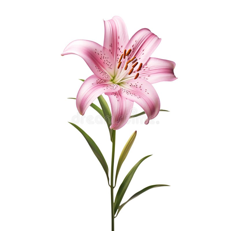 Lily Flower on Transparent Background Stock Illustration - Illustration ...