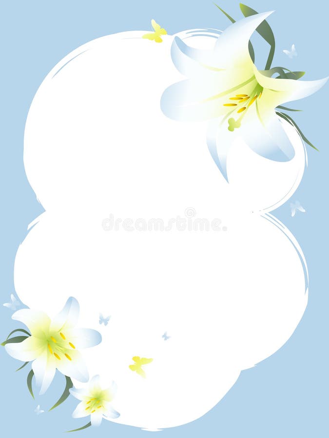 Lily frame stock vector. Illustration of frame, blossom - 12486026
