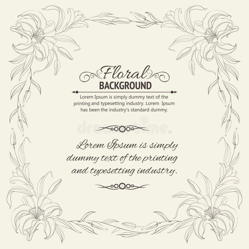 Lily frame stock vector. Illustration of floral, design - 31042345