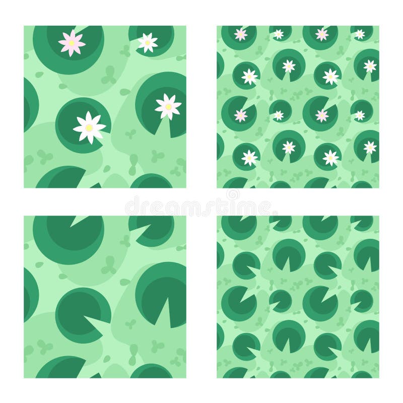 Lily in a Green Swamp Seamless Pattern Stock Vector - Illustration of ...