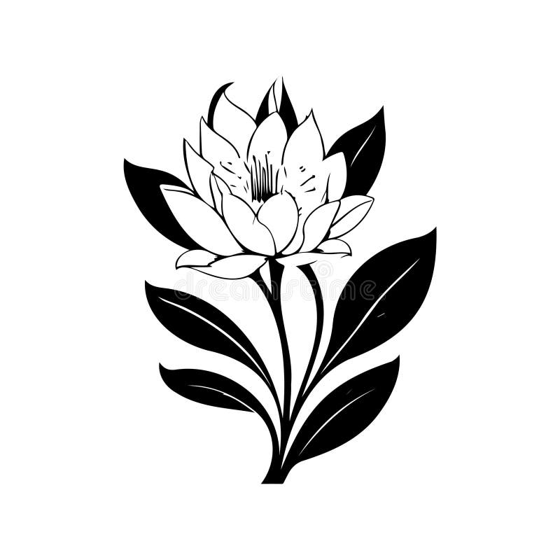 Lily Icon Hand Draw Black Flower Logo Symbol Perfect Stock Vector ...