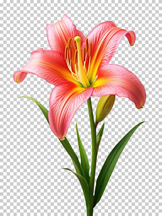 Lily Isolated on Transparent Background Stock Photo - Illustration of ...