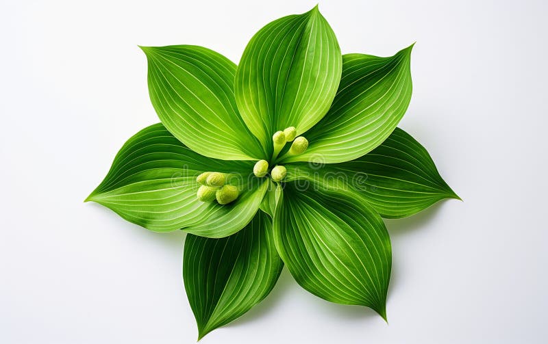 Lily Leaf Against a White Background -Generative Ai Stock Illustration ...