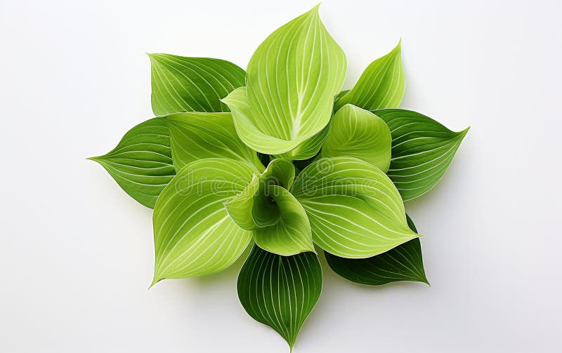 Lily Leaf Against a White Background -Generative Ai Stock Illustration ...