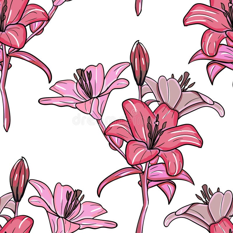 Lily pattern design stock vector. Illustration of ornament - 139979758