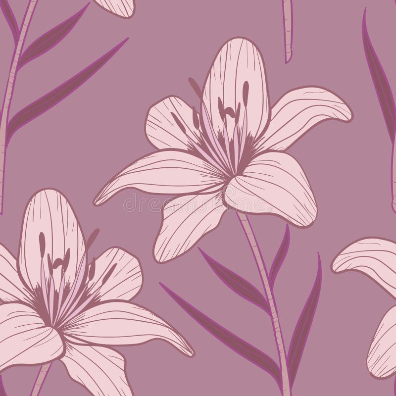 Lily pattern design stock vector. Illustration of love - 139979922