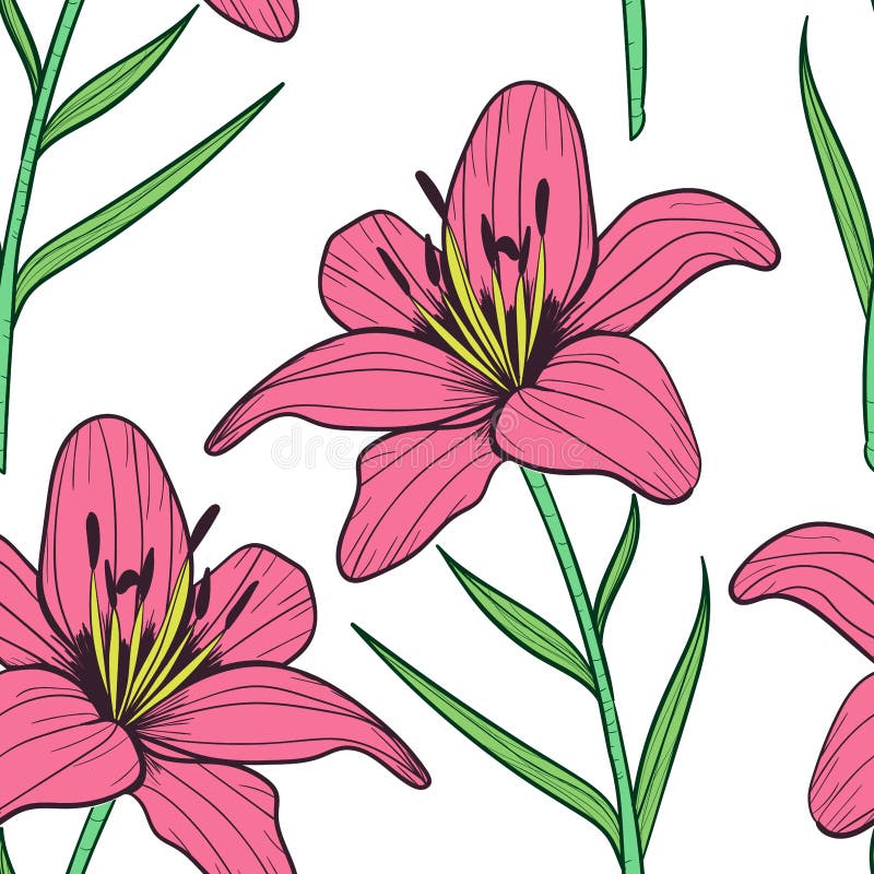 Lily pattern design stock vector. Illustration of floral - 139979923