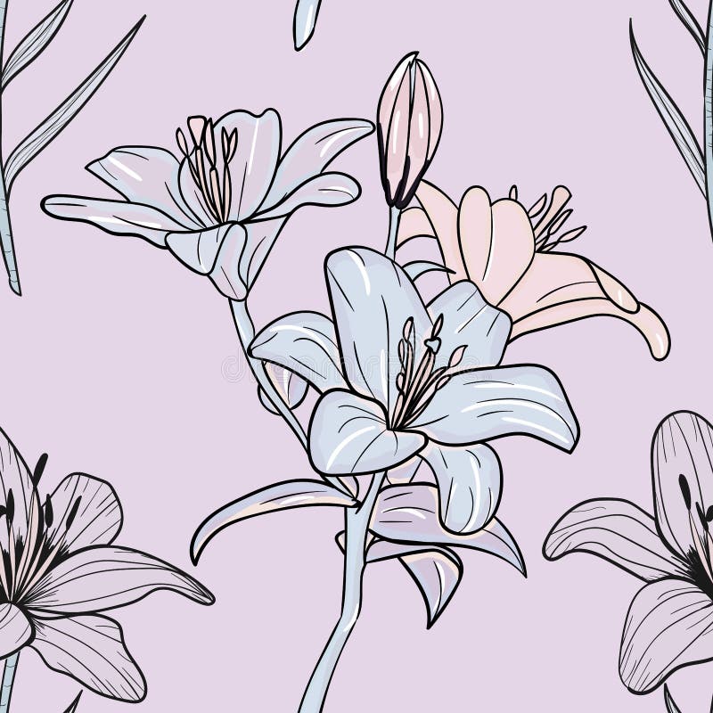 Lily pattern design stock vector. Illustration of feminine - 139980027