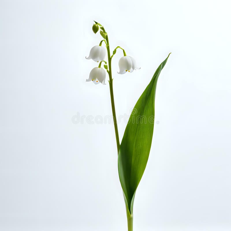 Lily of the Valley with Bell-shaped Blooms Gracefully Placed on a Plain ...