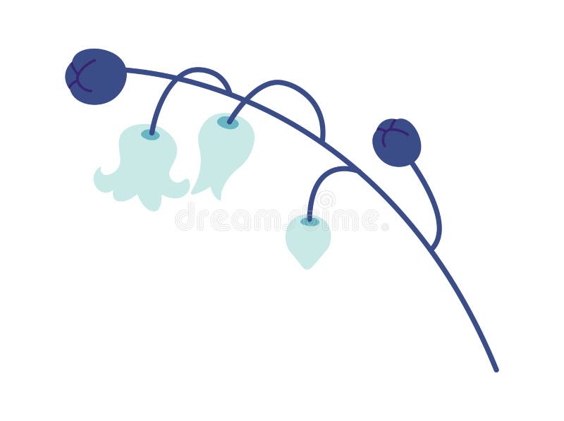 Lily of Valley Flat Icon Spring Fragrant Flower Stock Vector ...